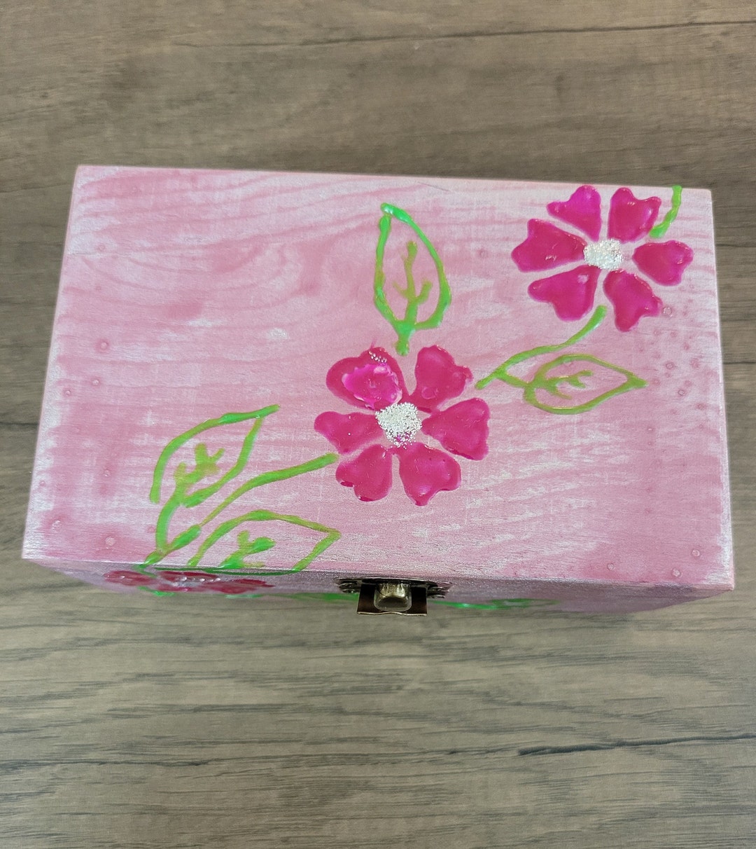 Wooden Box -hand Drawn for Gift, Jewelry Storage Contains #4 Make up ...