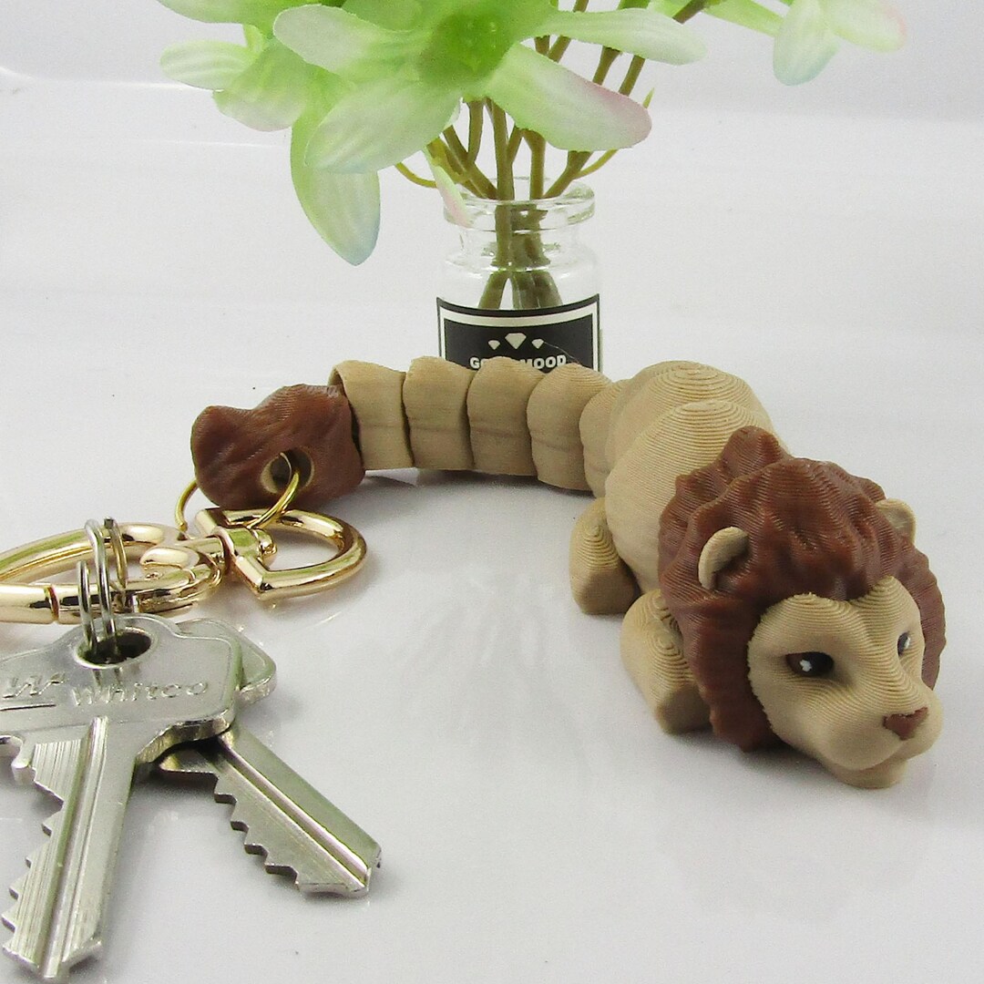 Articulated Baby Lion 3D Fidget Toy Keychain Bag Tag Decoration - Etsy
