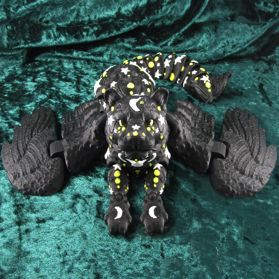 Articulated Posable Winged Luna Panther 3D Fidget Toy Desk Decoration ...