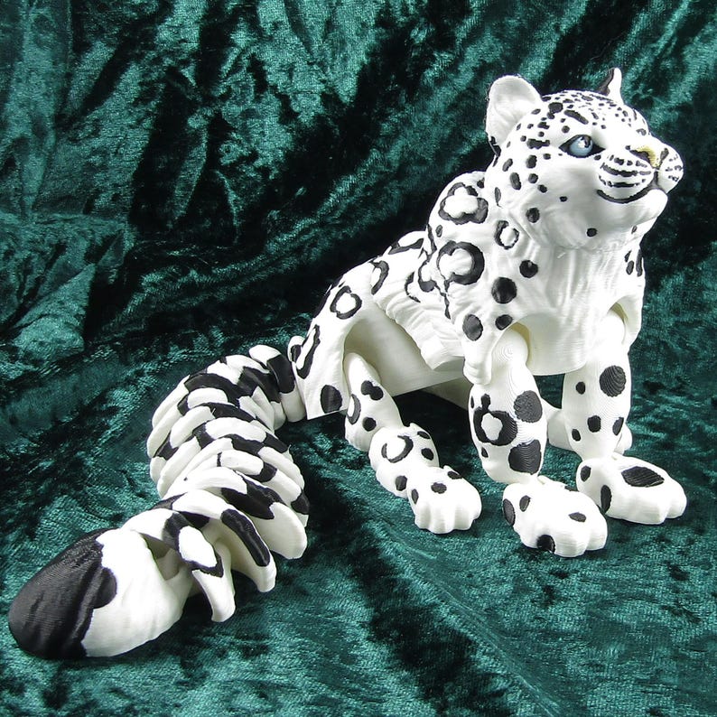 Articulated Posable Snow Leopard 3D Fidget Toy Desk Decoration Select ...