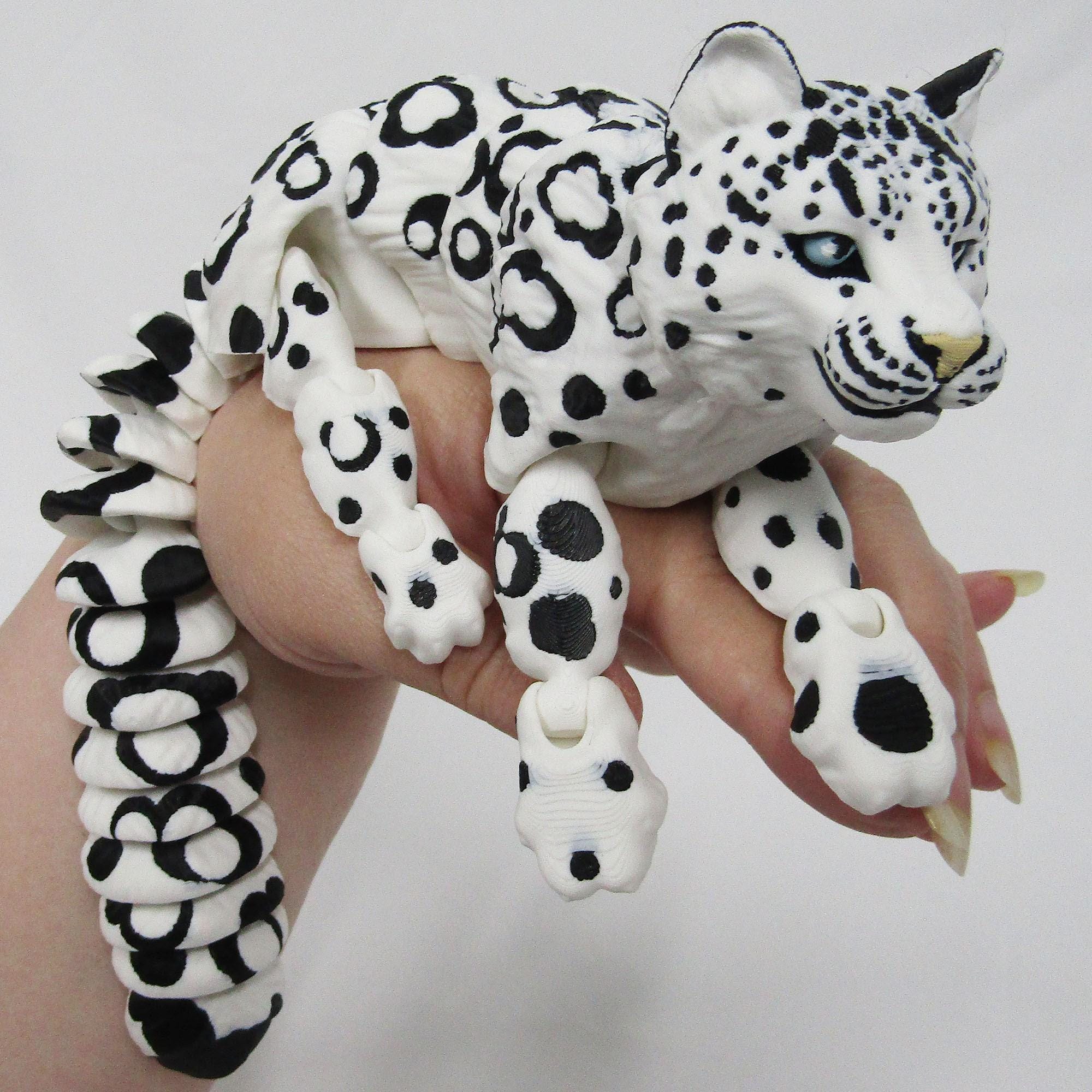 Articulated Posable Snow Leopard 3D Fidget Toy Desk Decoration Select ...