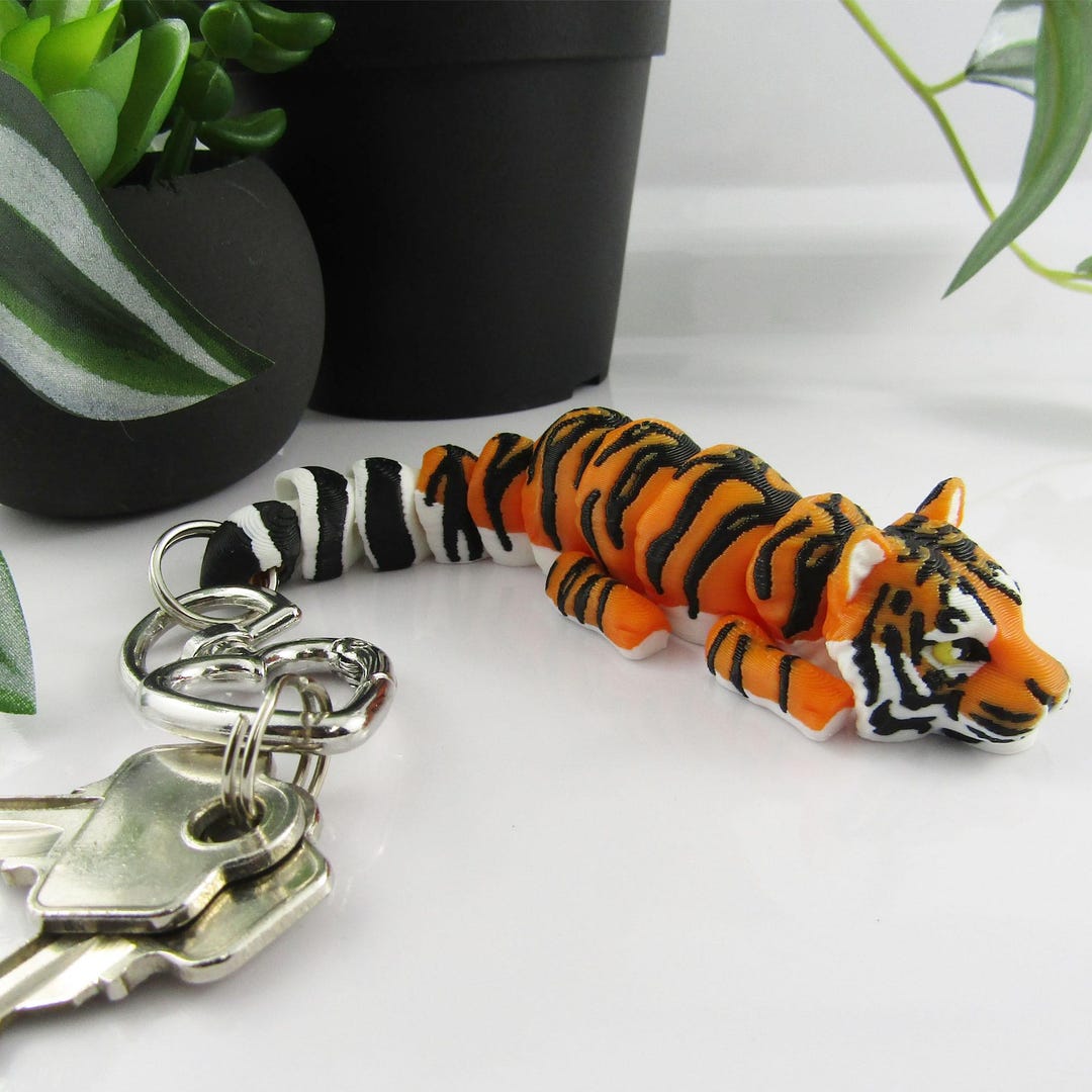 Articulated Baby Tiger 3D Fidget Toy Keychain Bag Tag Decoration - Etsy