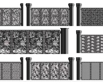 Modern Rectangle Svg Pattern Panel DXF Main Gate Iron Main Swing Gate ...