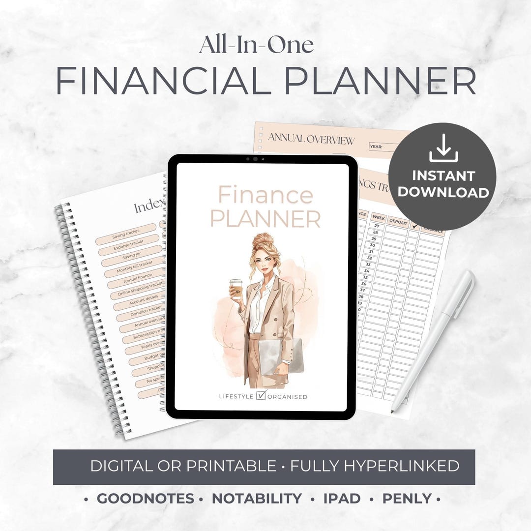 Financial Planner Digital & Printable Budget Planner PDF Hyperlinked ...