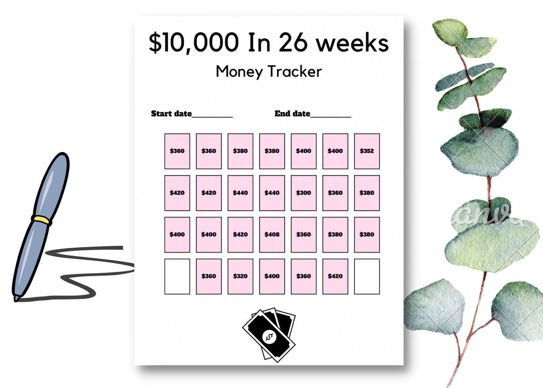 10,000 Savings Challenge | 26 Week Savings Challenge | Savings ...