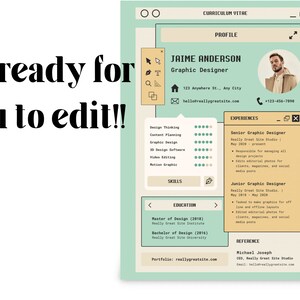 Modern Resume Template Editable Downloadable Pdf Cover Letter 2023 - Etsy