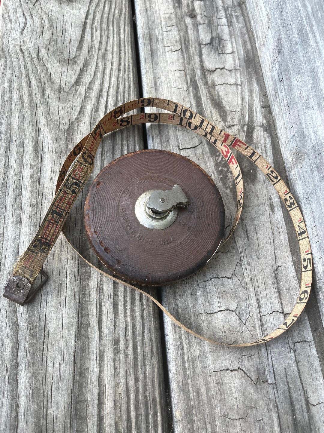 Vintage Lufkin Rule Co 50 Feet Metallic Fabric Measuring Tape in ...