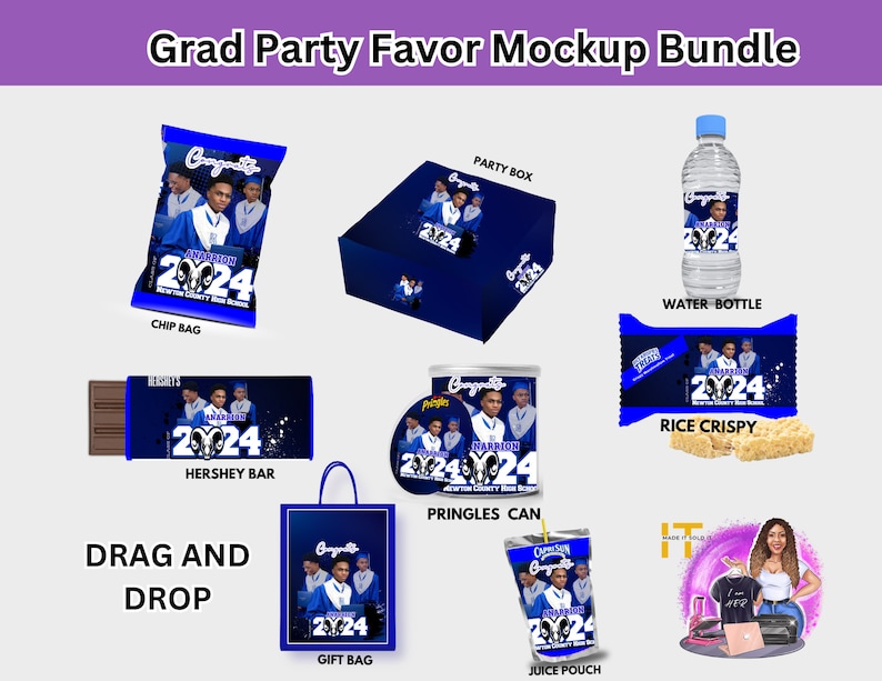 Grad Party Favor Templates Digital Bundle Party Favors Chip Bag ...