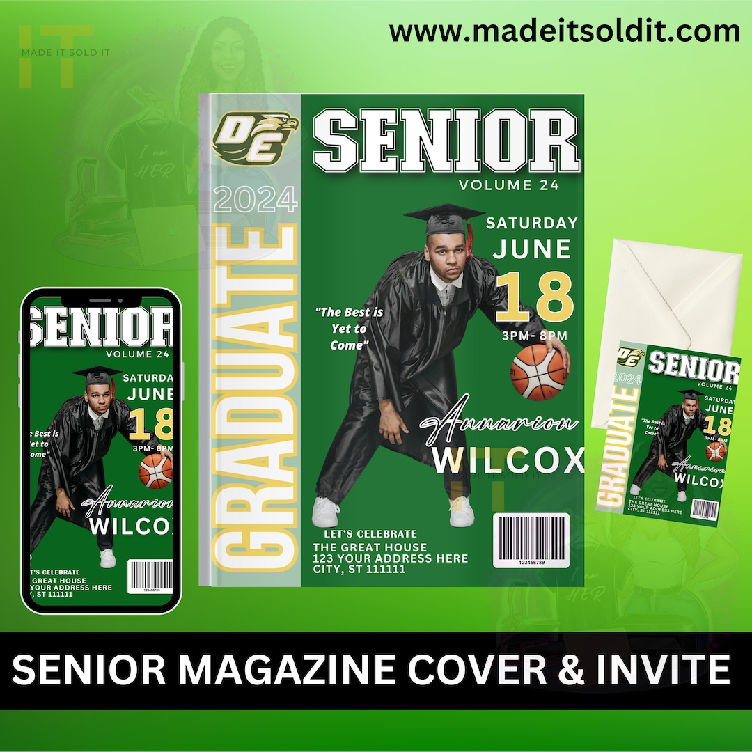 Canva Grad Senior 2024 Magazine Templates • Editable • Graduate ...
