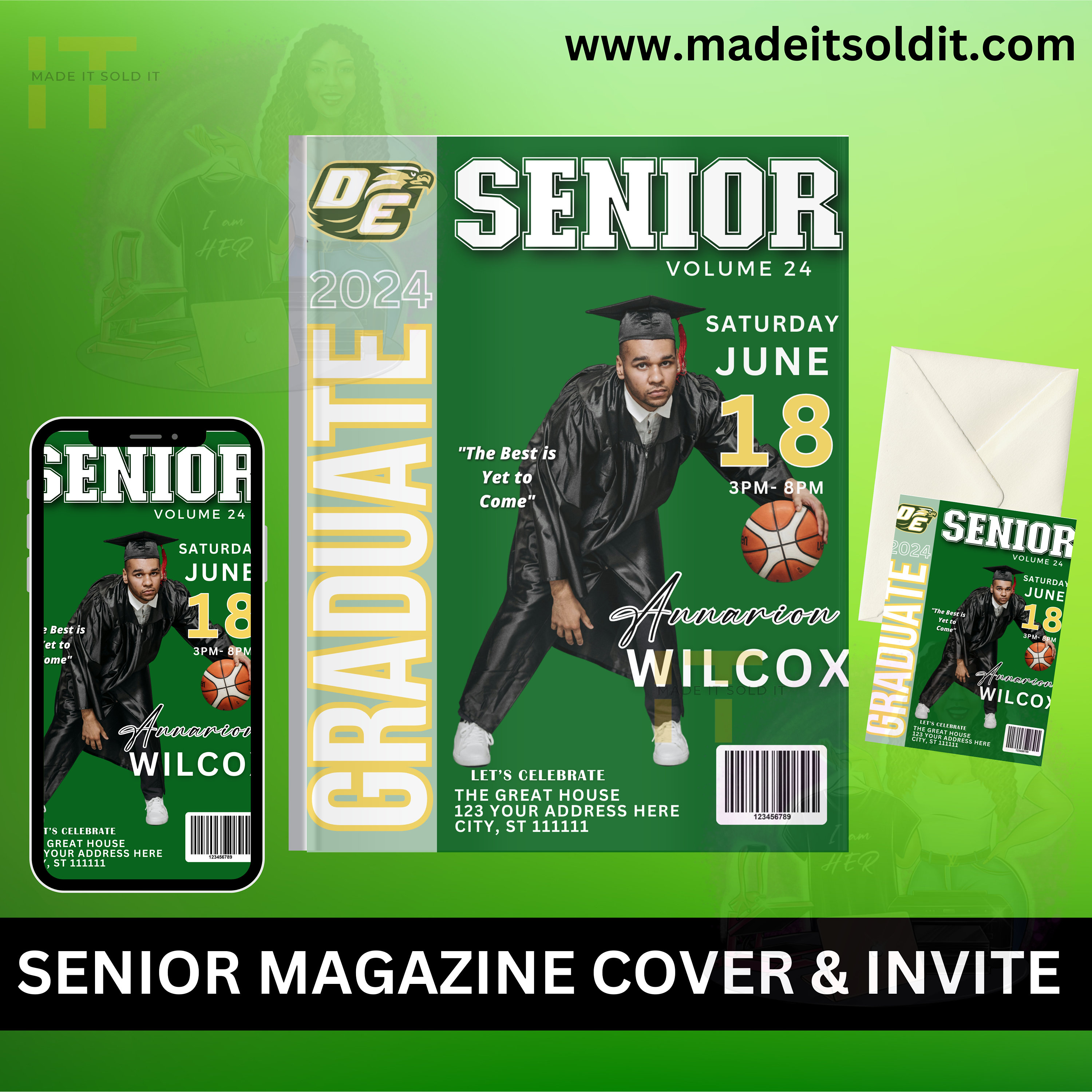 Canva Grad Senior 2024 Magazine Templates • Editable Digital Files - Etsy