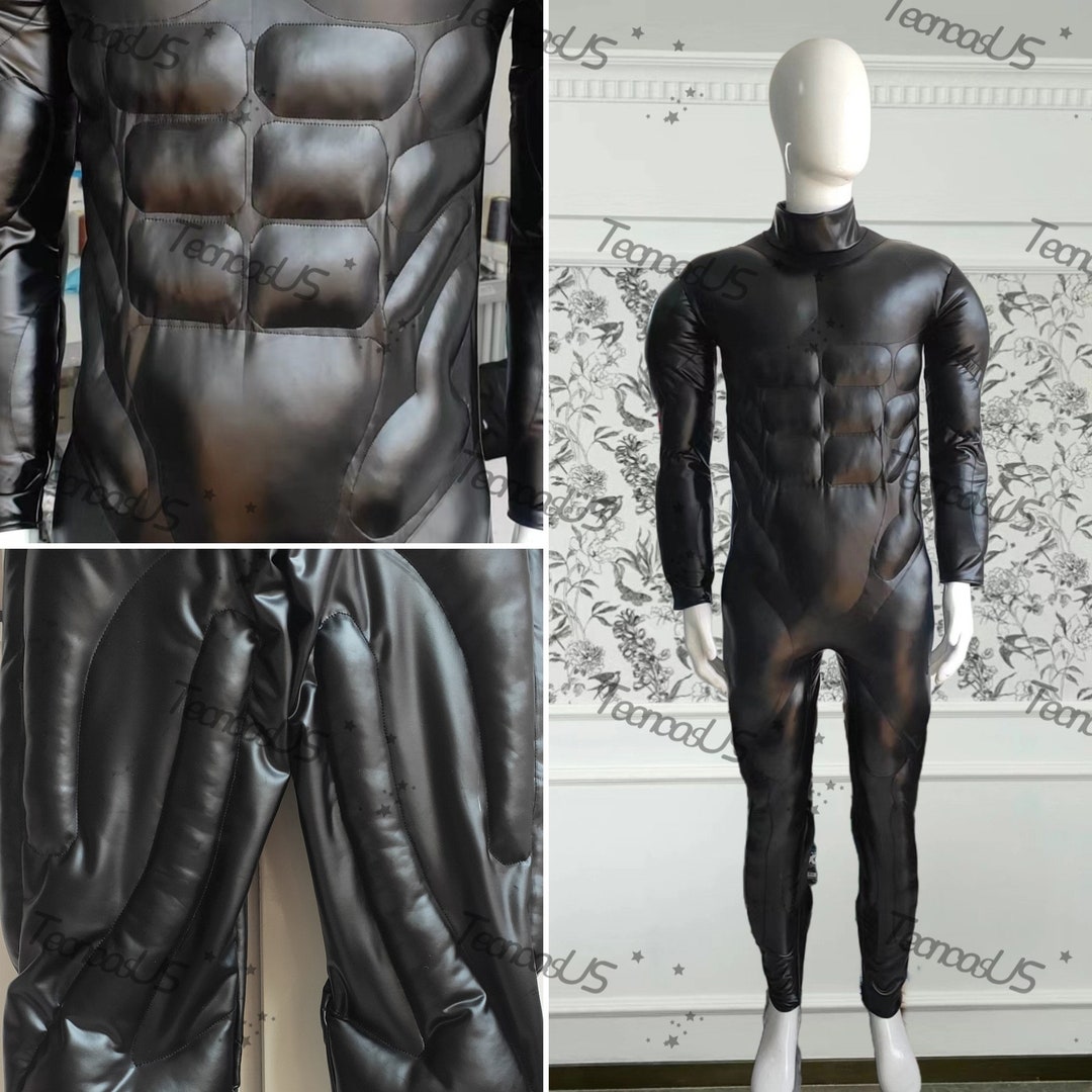 Black Leather Muscle Suit for Cosplay Full Body Muscle Suit - Etsy