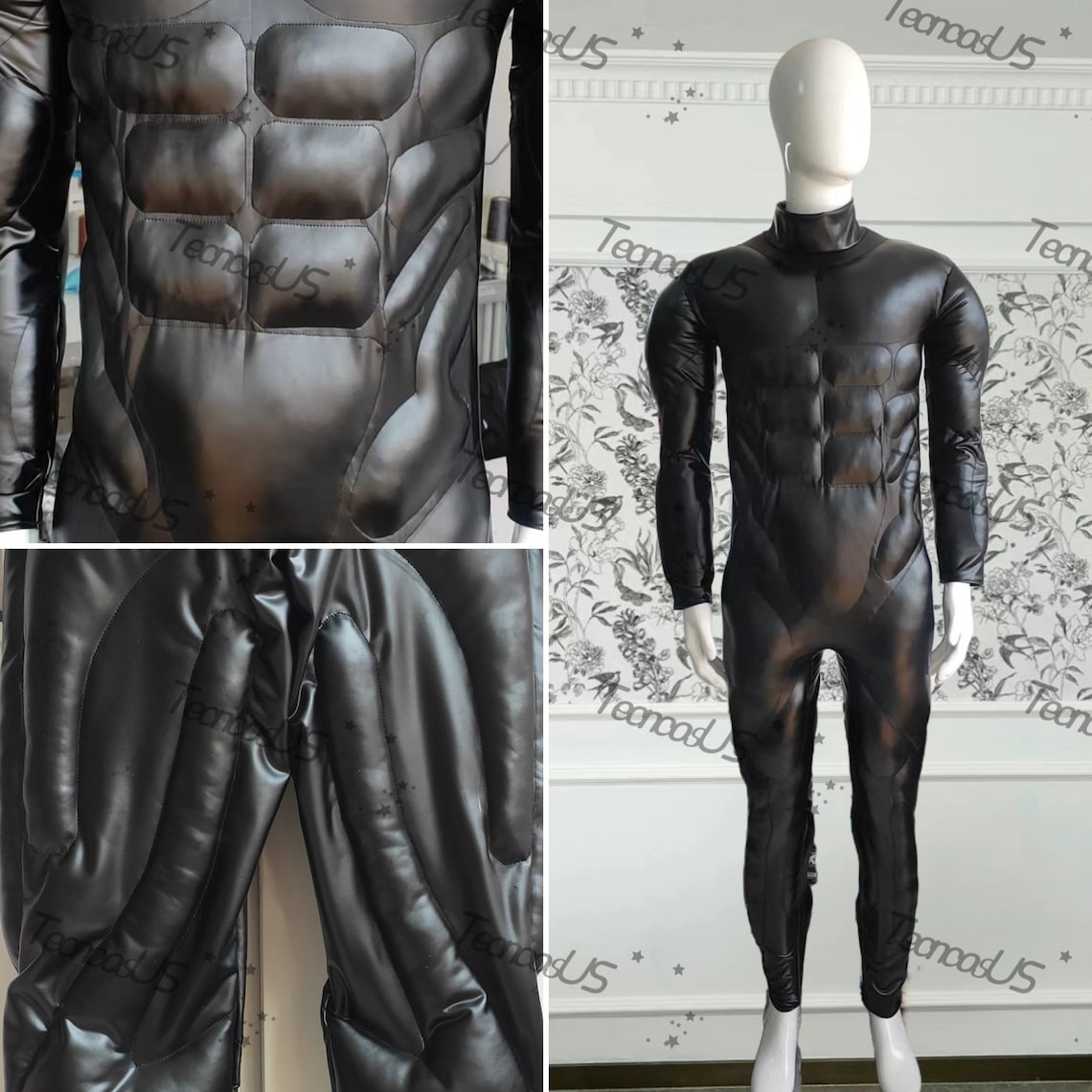 Black Leather Muscle Suit for Cosplay Full Body Muscle Suit - Etsy
