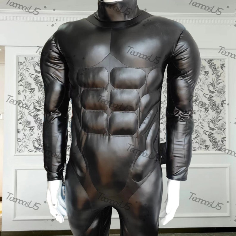 Black Leather Muscle Suit for Cosplay Full Body Muscle Suit - Etsy UK
