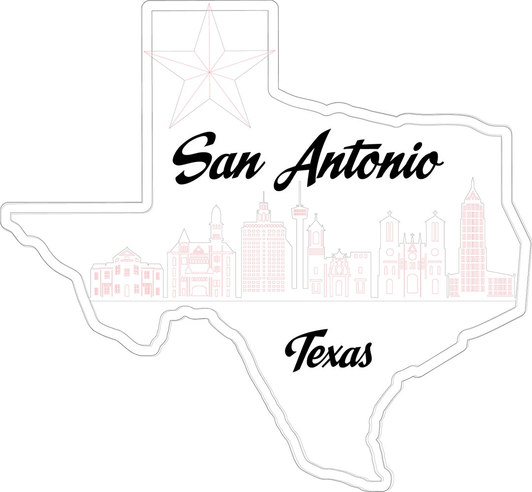 SVG Laser Cut File - San Antonio, Texas - Etsy