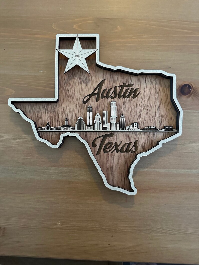 SVG Laser Cut File - Austin, Texas - Etsy