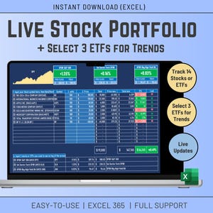 Simple Stock Portfolio Management With Excel Showing Market Trend ...