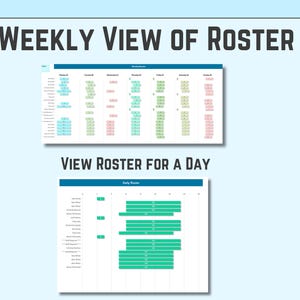 Excel Template for Roster Management and Scheduling: Shifts, Employee ...