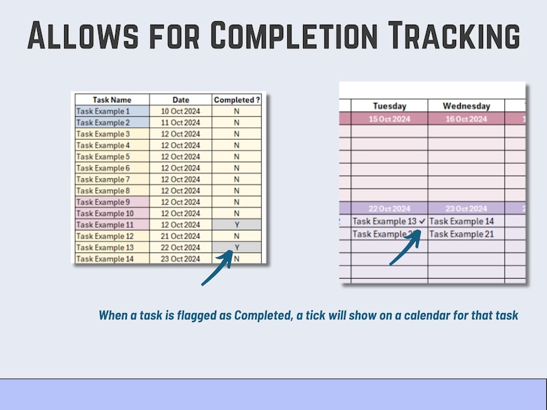 Excel Calendar Based Task List, Task Management Automated, Download Template, Task Tracker and ...