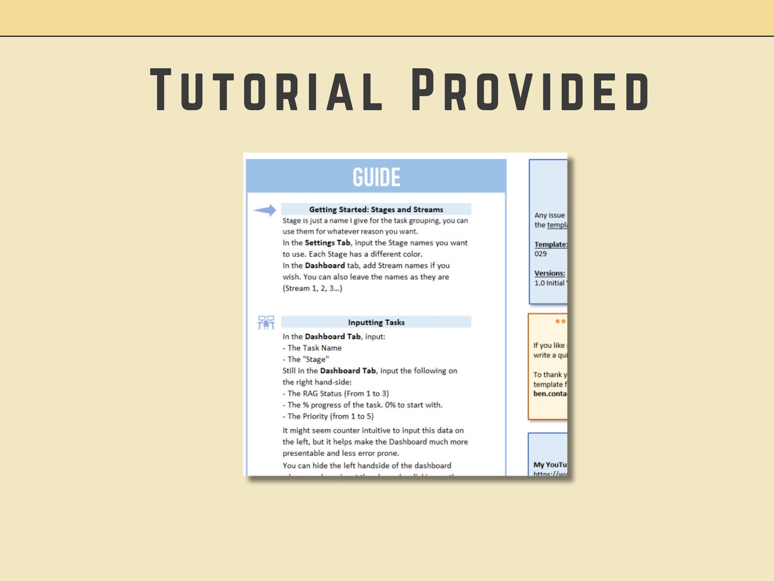 Excel Dashboard With Tasks, Stages and Streams, IT Status Dashboard ...