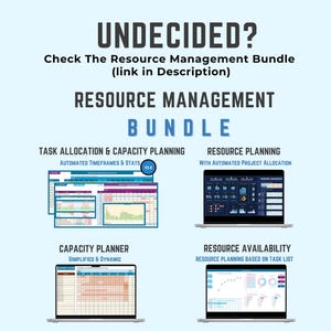 EXCEL Automated Resource Management 4 Resource Types / 3 Projects, Project Management ...