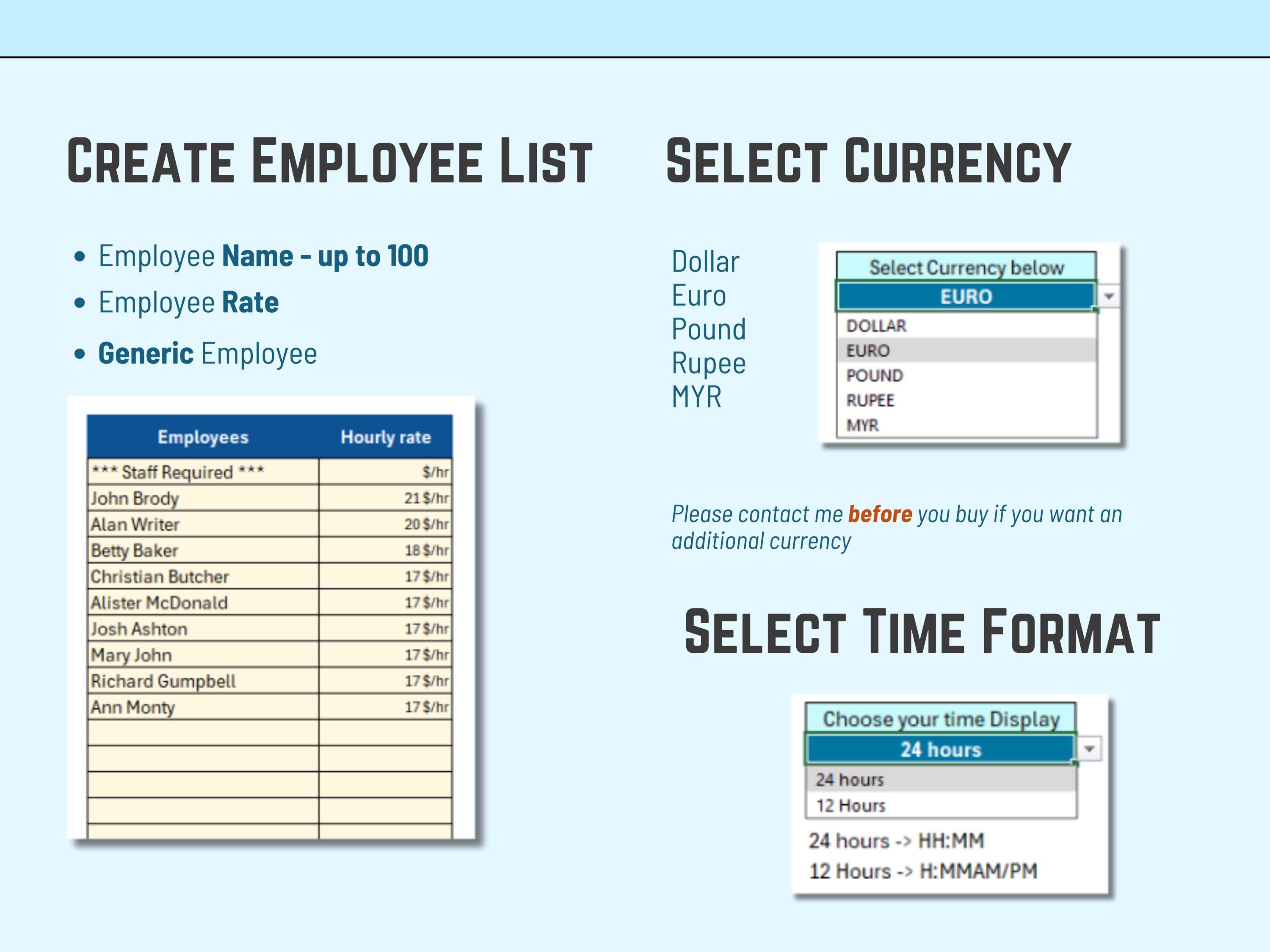 Excel Template for Roster Management and Scheduling: Shifts, Employee ...