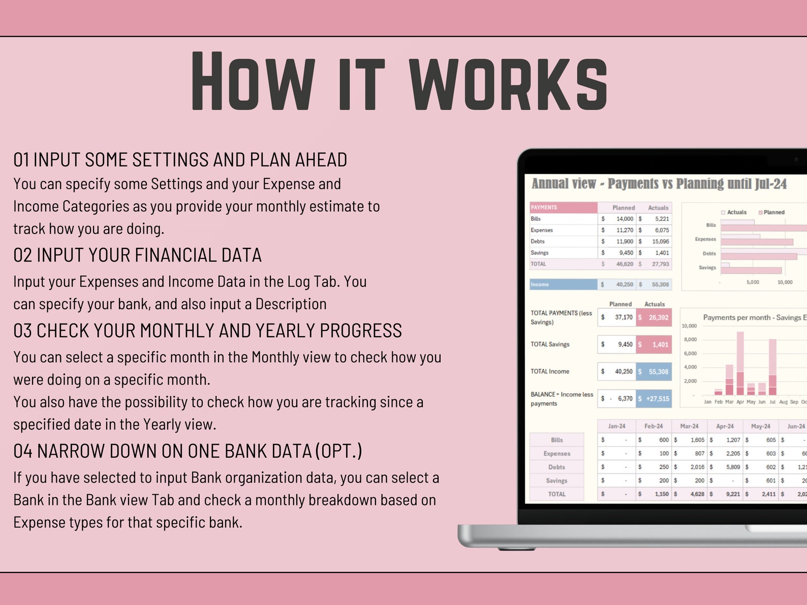 Budget Planner Template: Excel Personal Finances, Monthly/yearly ...