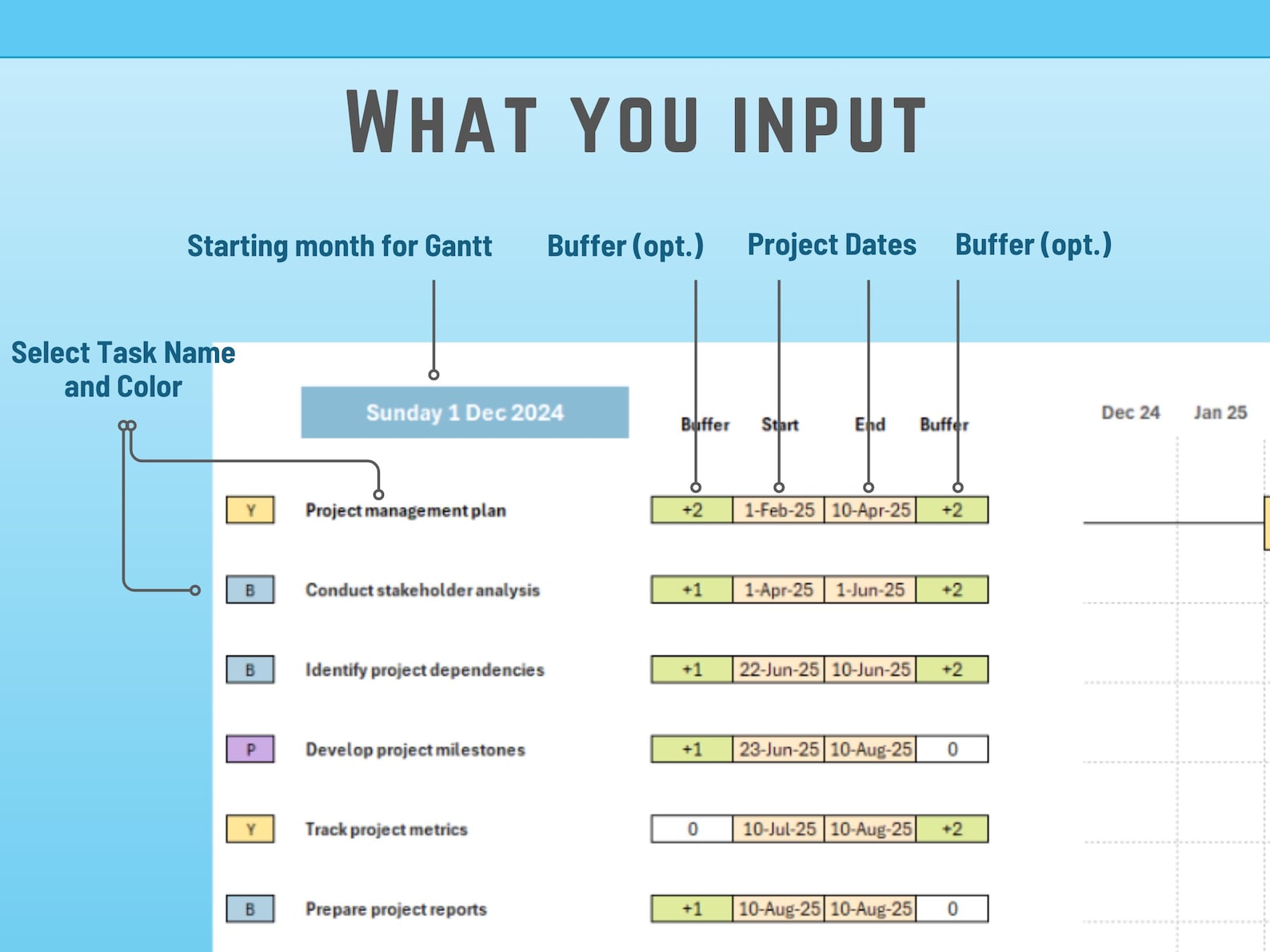 Excel Monthly Timeline Gantt Template: Project Scheduling & Planning ...