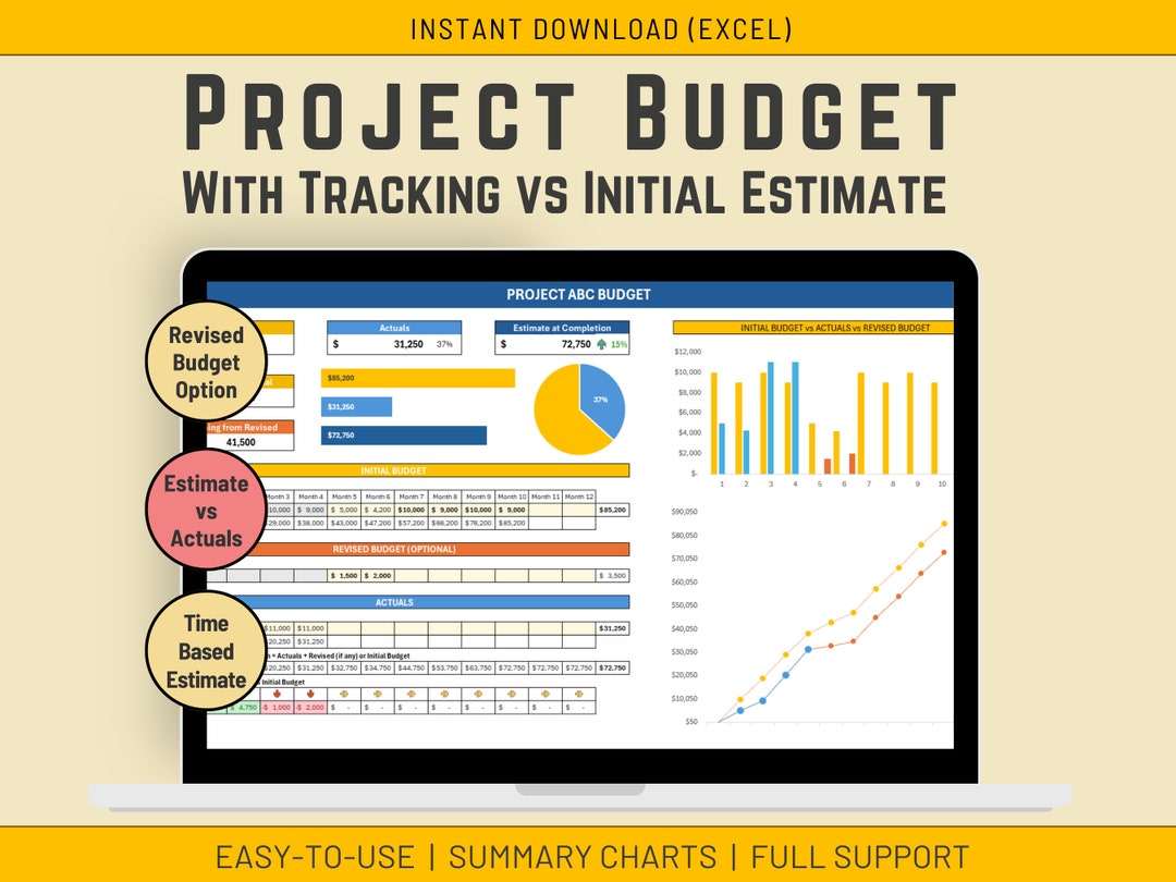 Excel Project Budget Template With 12 Periods (months or Weeks ...