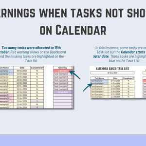 Excel Calendar Based Task List, Task Management Automated, Download Template, Task Tracker and ...