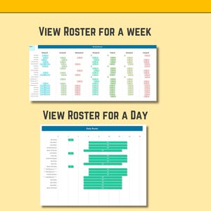 Weekly Roster Excel Template, Employee Shift Scheduler, Staff Rates ...