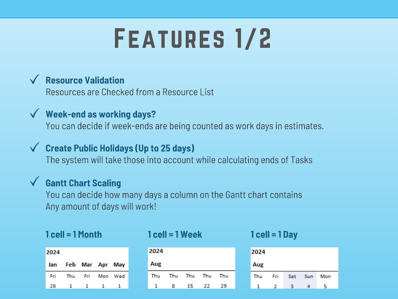 Excel Gantt Chart Template: Project Scheduling Tool With Dependencies - Etsy