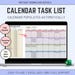 Excel Calendar Based Task List, Task Management Automated, Download ...