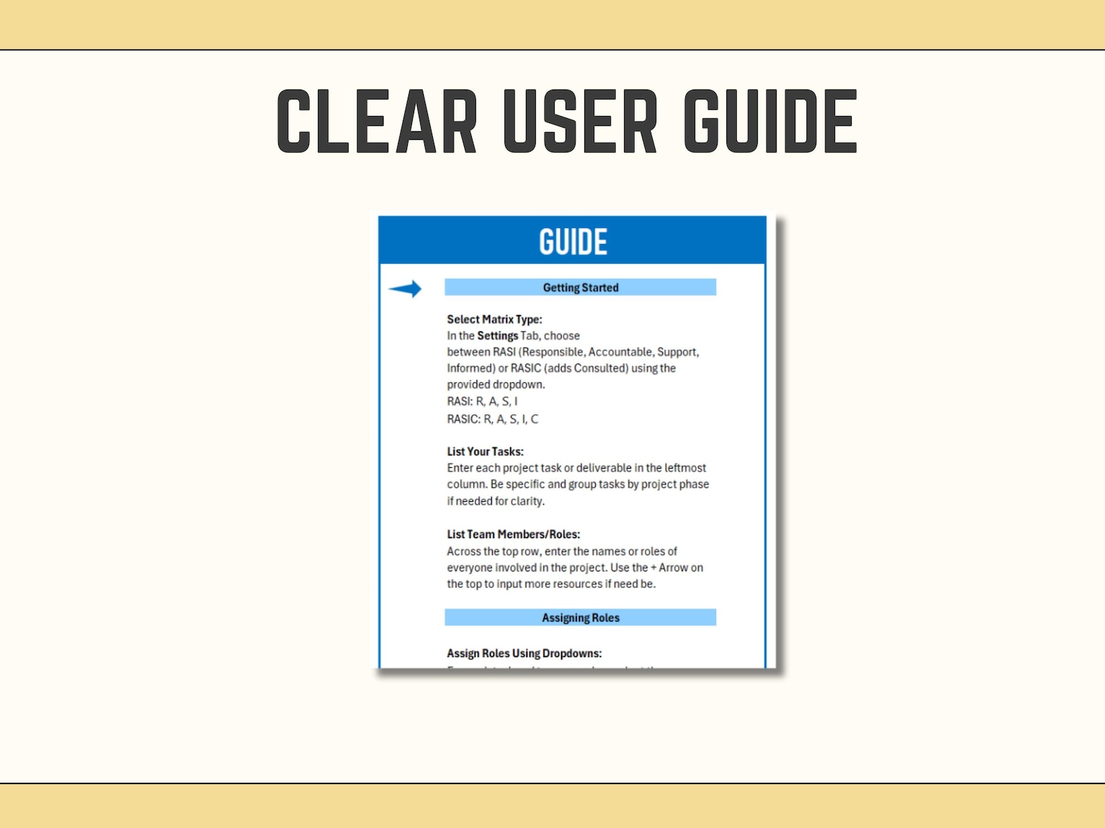 RACI RASIC Matrix Excel Template | Project Management Responsibility ...