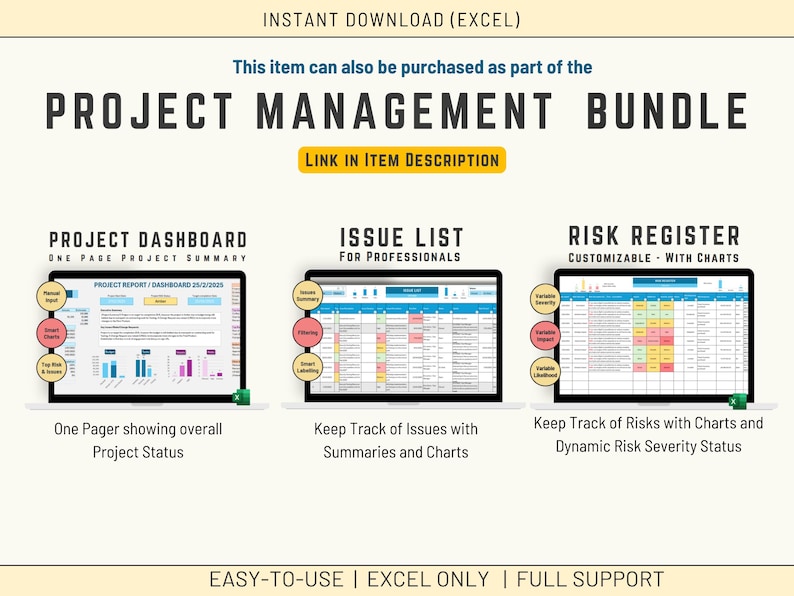 Customizable Excel Risk Register Template (instant Download) - Etsy ...