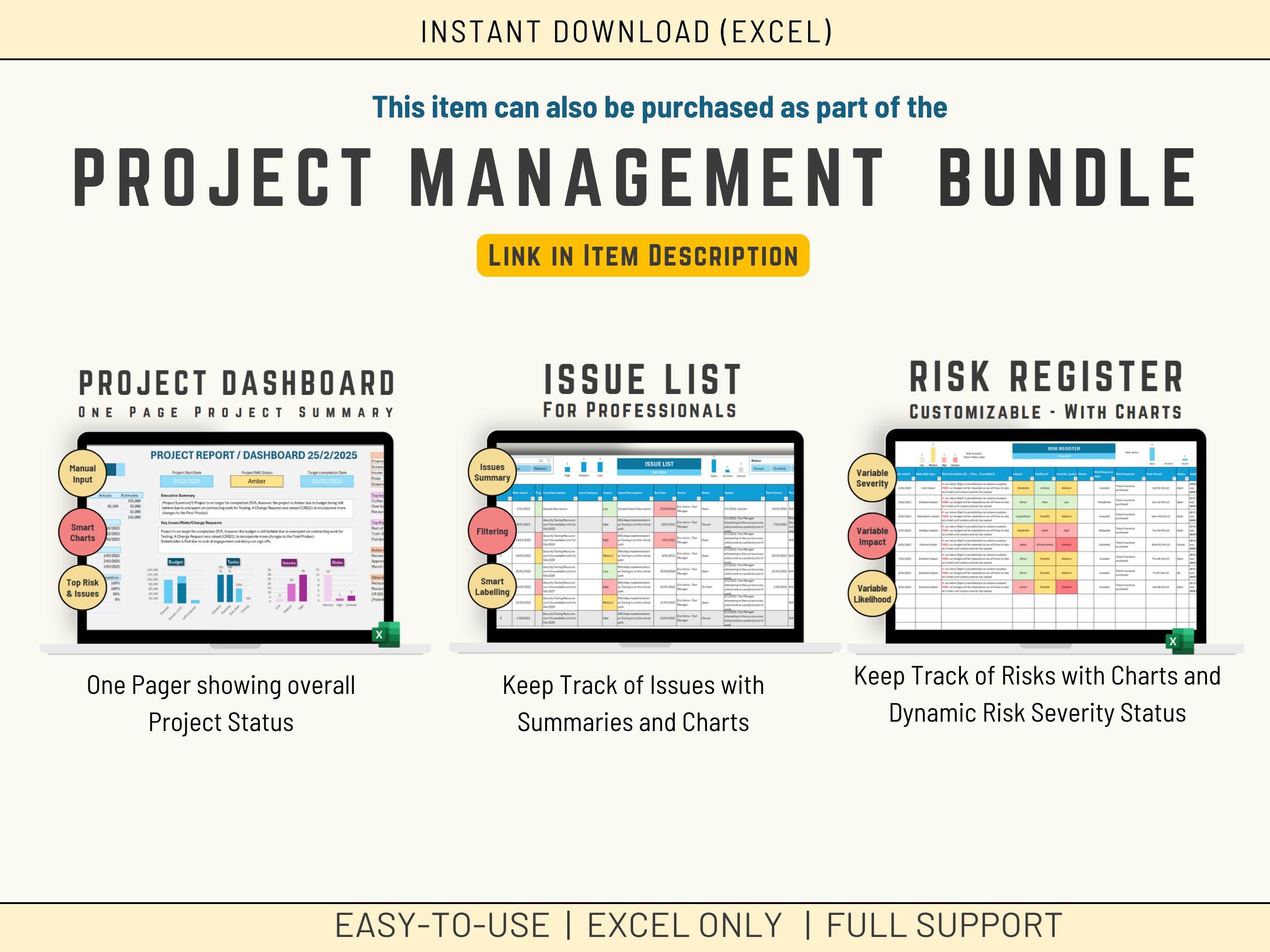 Customizable Excel Risk Register Template (instant Download) - Etsy