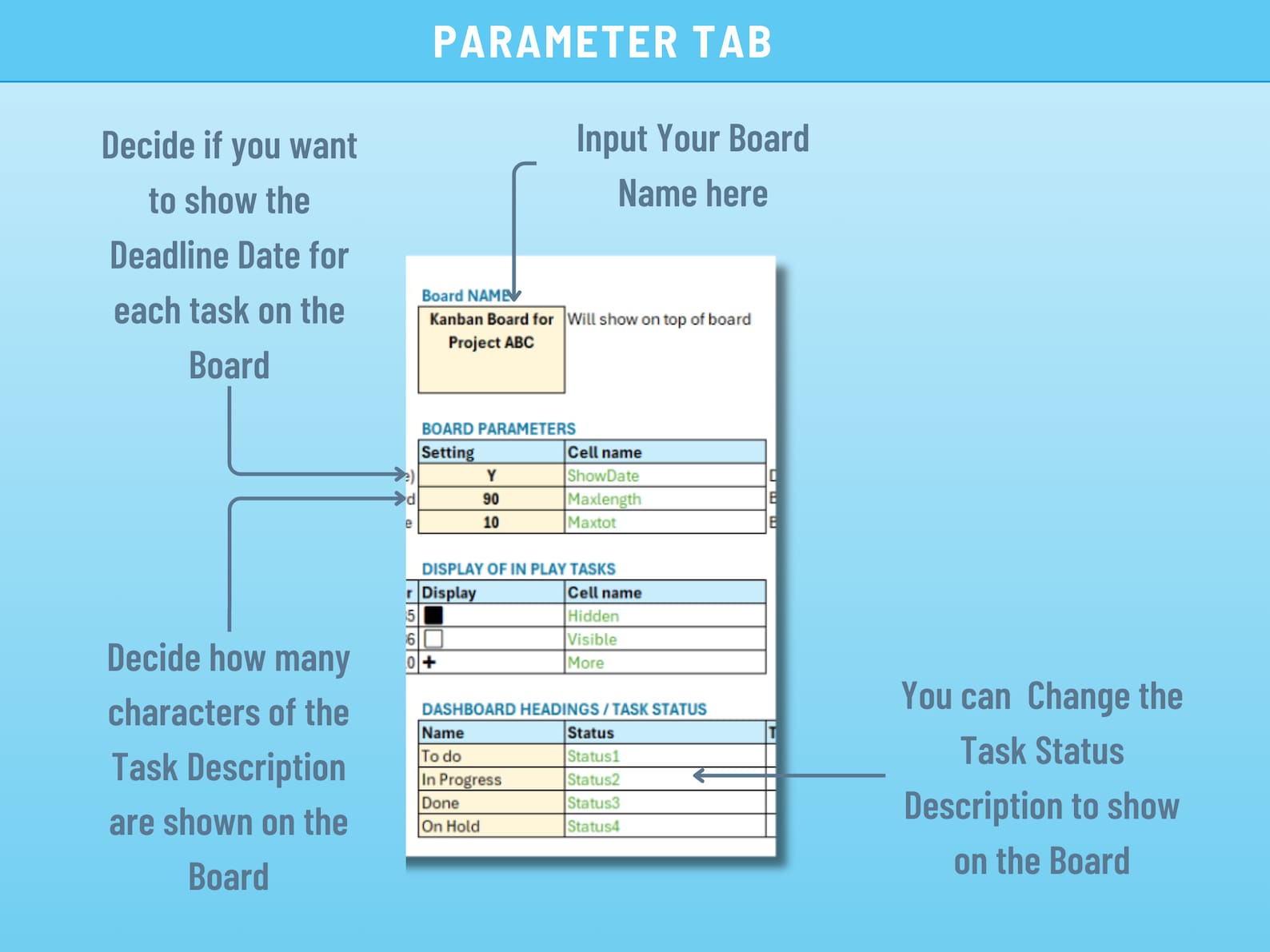 Excel Kanban Board, Task Board, Excel Task List and Tracking, Project ...
