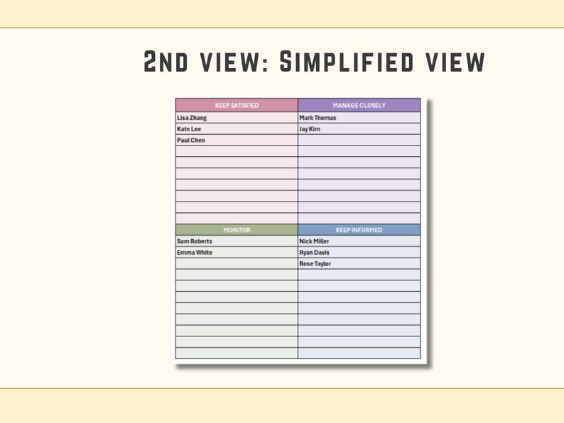 Excel Stakeholder Management Matrix, Interest and Influence, Template ...