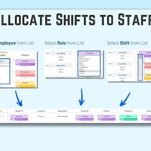 Excel Roster Management Template: Shifts, Employee List and Cost/rates ...