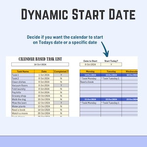 Excel Calendar Based Task List, Task Management Automated, Download Template, Task Tracker and ...