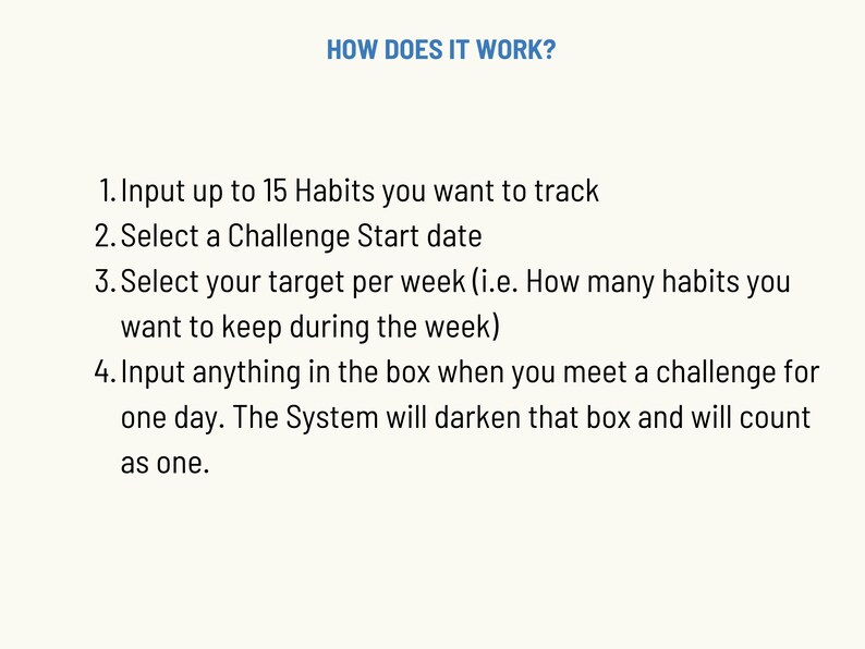 Excel 8 Week Smart Visual Habit Tracker Colorful Display Goal Excel ...