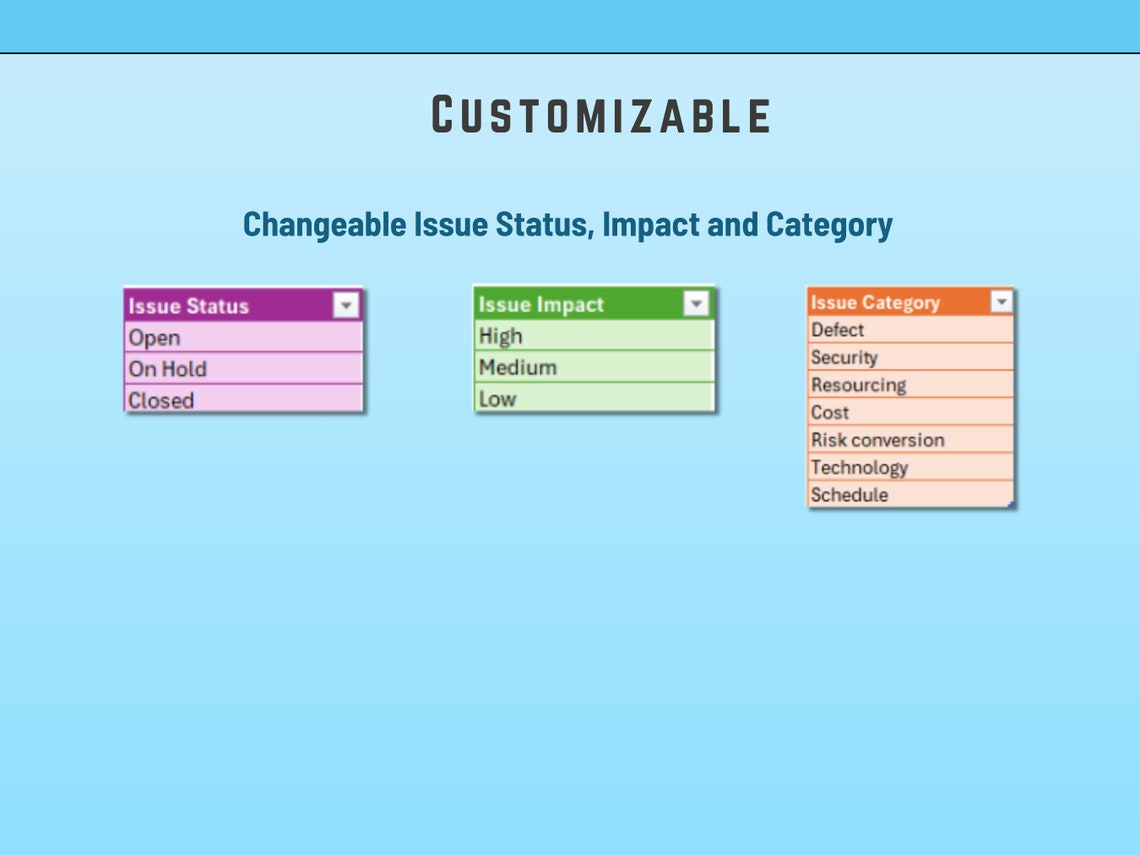 Issue List in Excel Digital Download Issue Tracker Issue Log Excel ...
