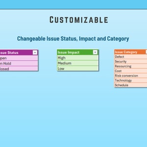 Issue List in Excel | Digital Download | Issue Tracker | Issue Log ...