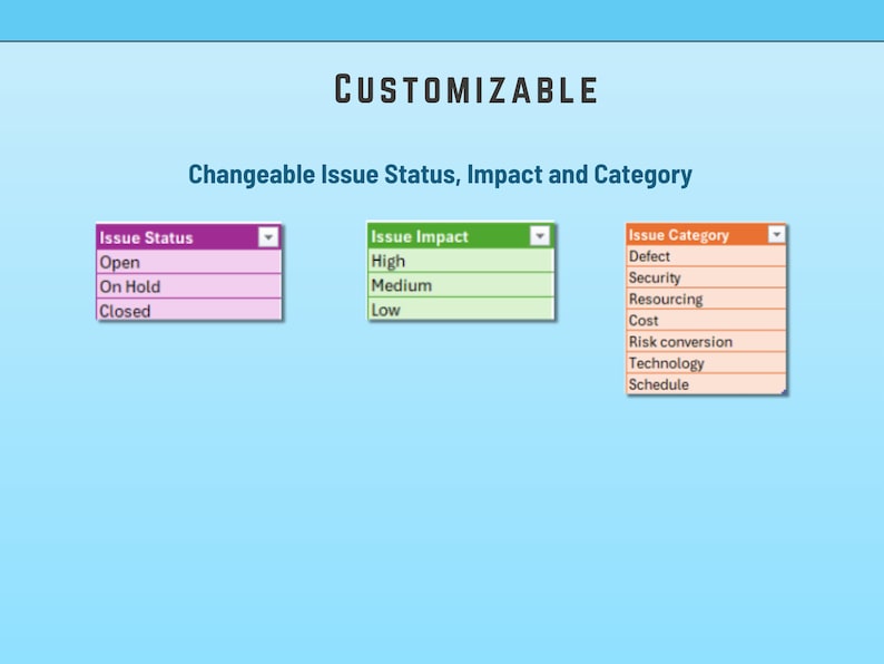 Issue List in Excel | Digital Download | Issue Tracker | Issue Log ...