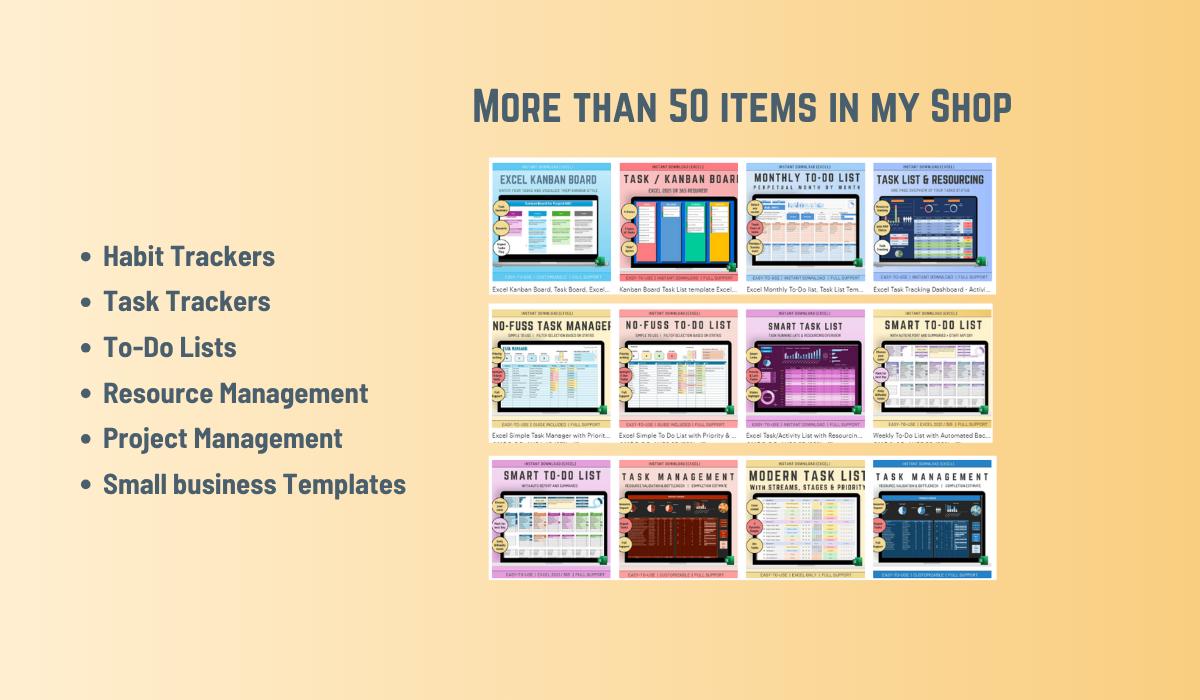 Excel Task List Dashboard Template: Project Tracker (instant Download ...