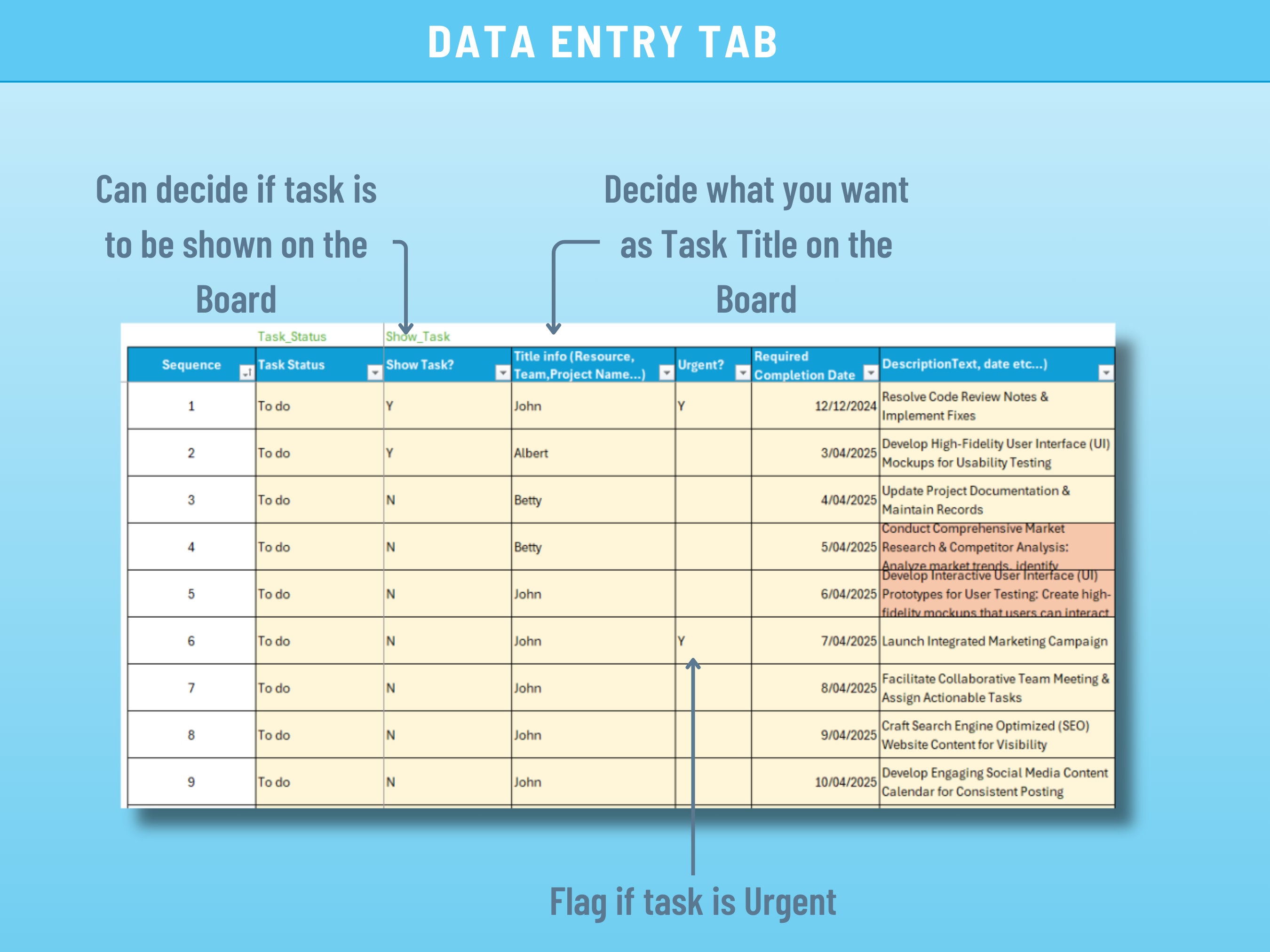 Excel Kanban Board, Task Board, Excel Task List and Tracking, Project ...
