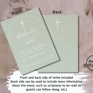 Baby Dedication Invitation Editable - Baby Girl Christening Invite ...