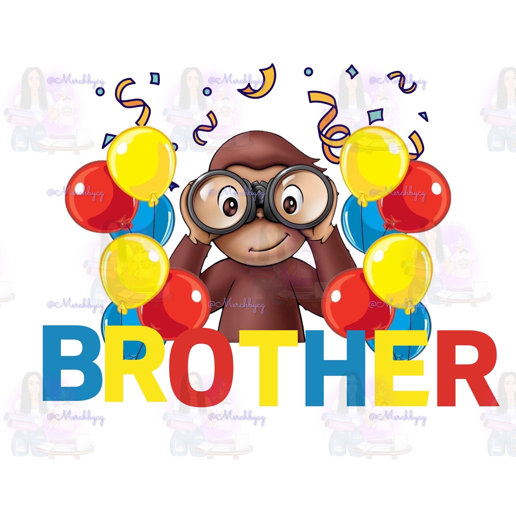 Curious George Birthday PNG Bundle Family Sublimation Images / Sister ...