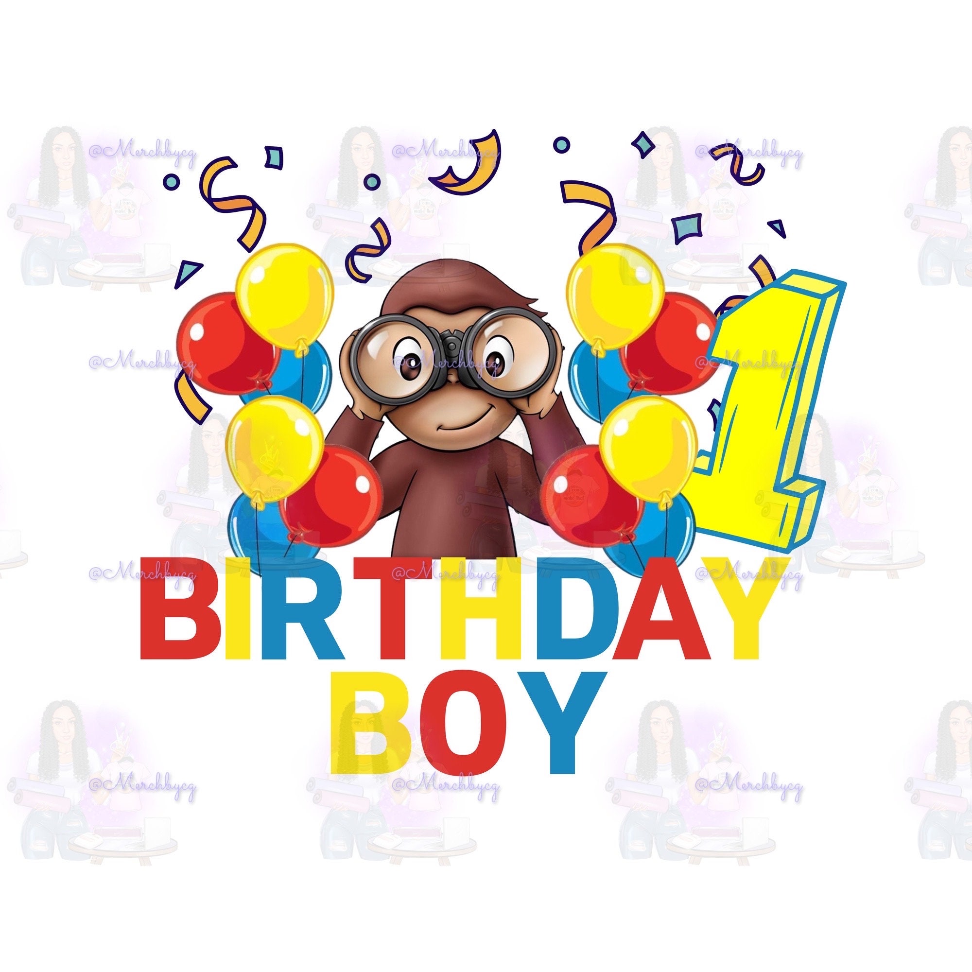Curious George Birthday PNG Bundle Family Sublimation Images / Sister ...