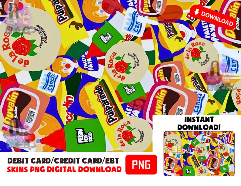 Mexican Candy Png DEBIT CREDIT EBT Skin Sticker Cover Decal Digital ...