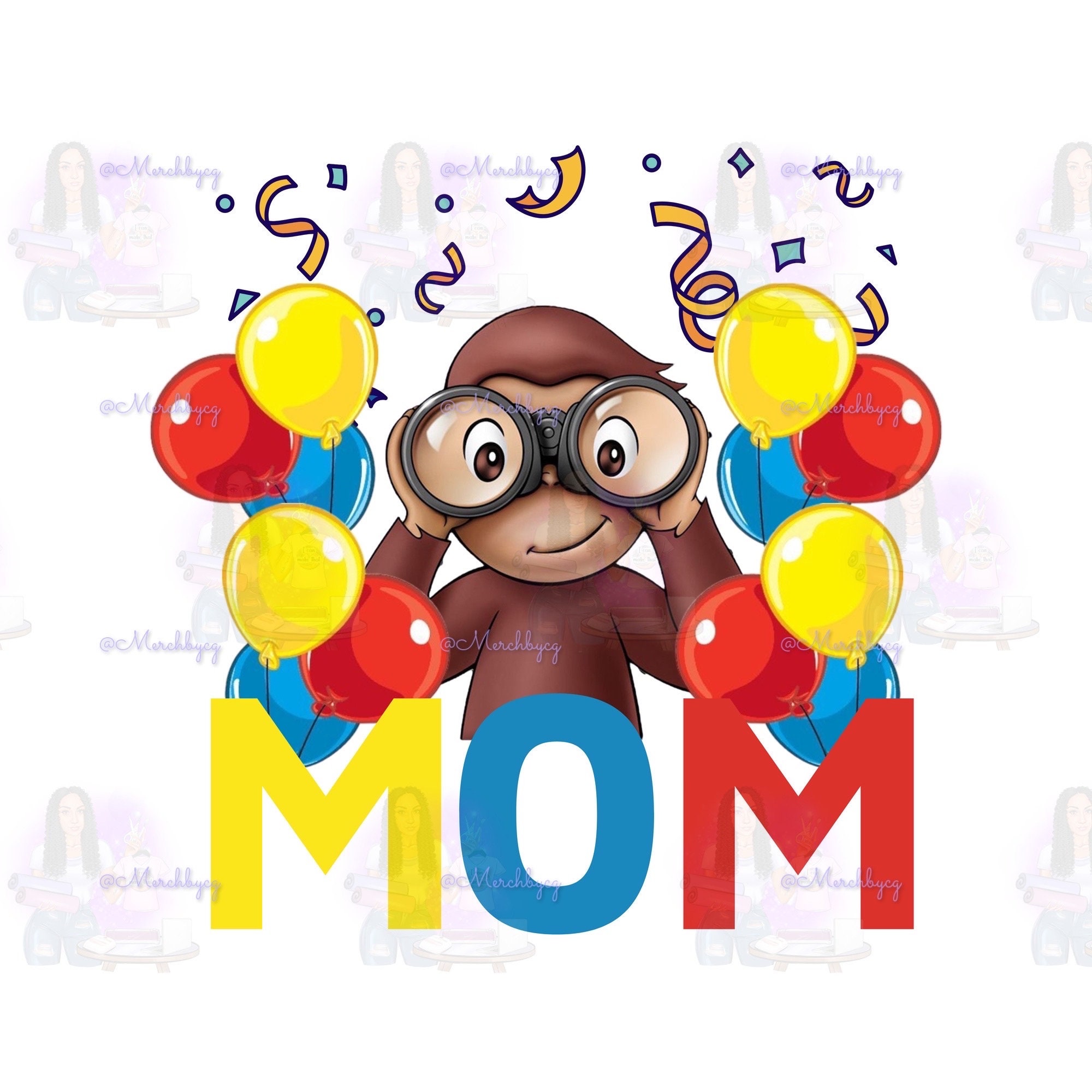 Curious George Birthday PNG Bundle Family Sublimation Images / Sister ...